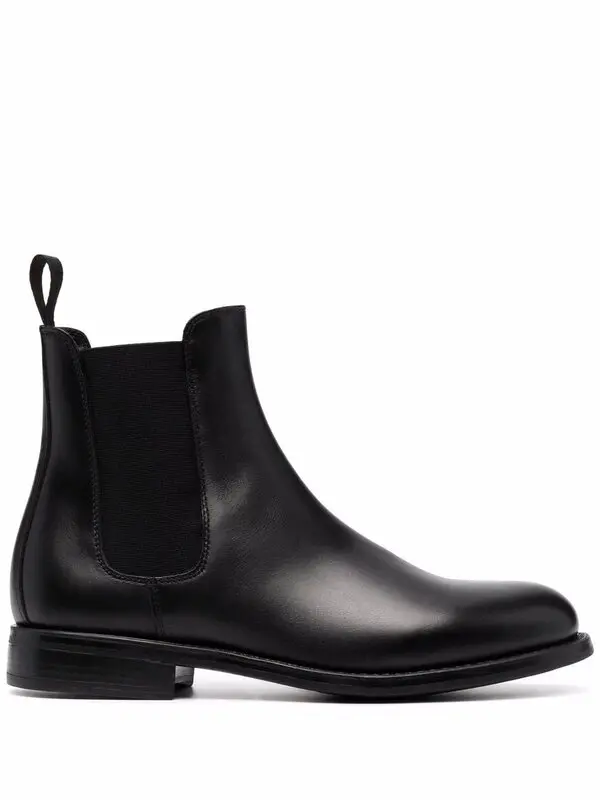 SCAROSSO Claudia Leather Chelsea Boots - Black