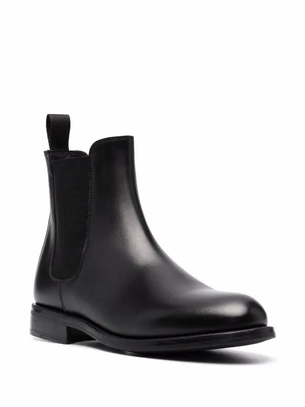 SCAROSSO Claudia Leather Chelsea Boots - Black