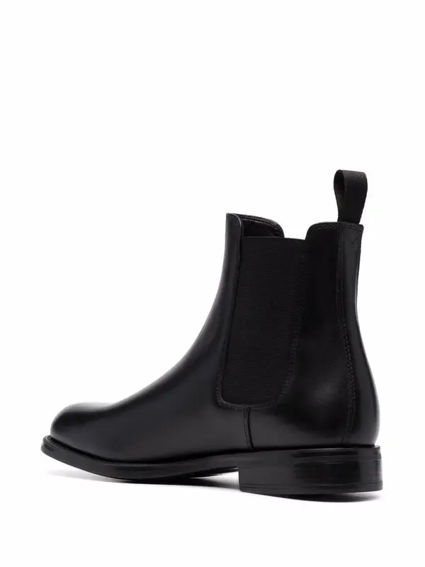 SCAROSSO Claudia Leather Chelsea Boots - Black