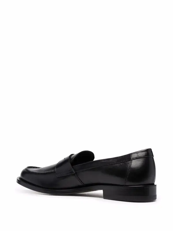 SCAROSSO Harper Leather Penny Loafers - Black