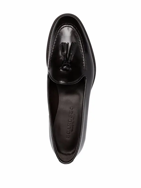 SCAROSSO Sienna Leather Loafers - Brown