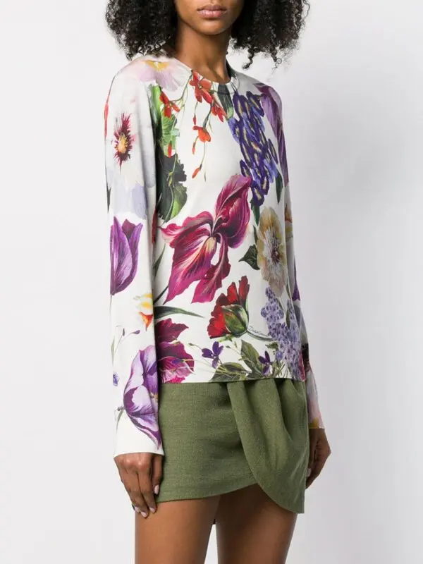 Dolce & Gabbana Floral Print Sweater