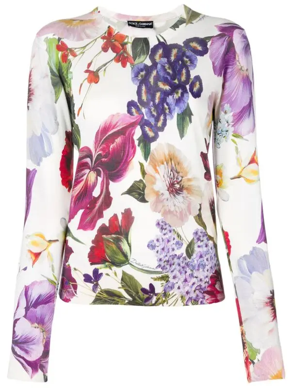 Dolce & Gabbana Floral Print Sweater