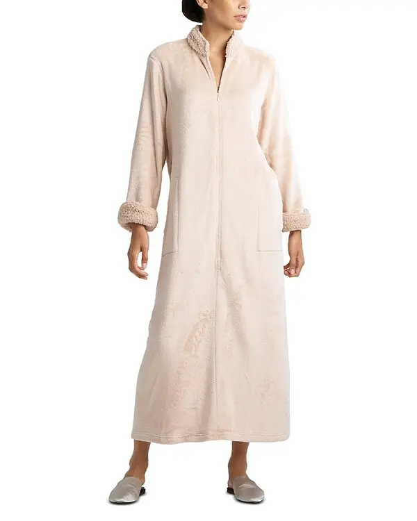 Natori Sherpa Zip Caftan - Beige