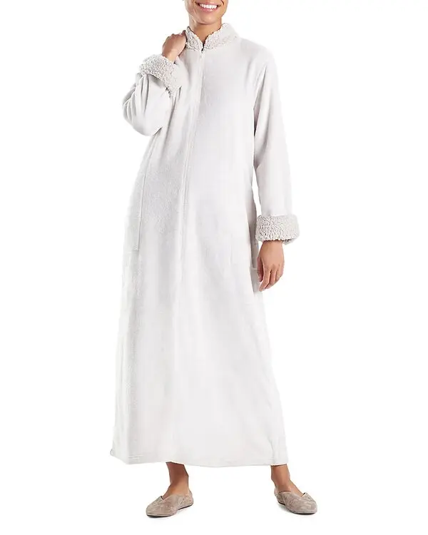 Natori Sherpa Zip Caftan - Bone