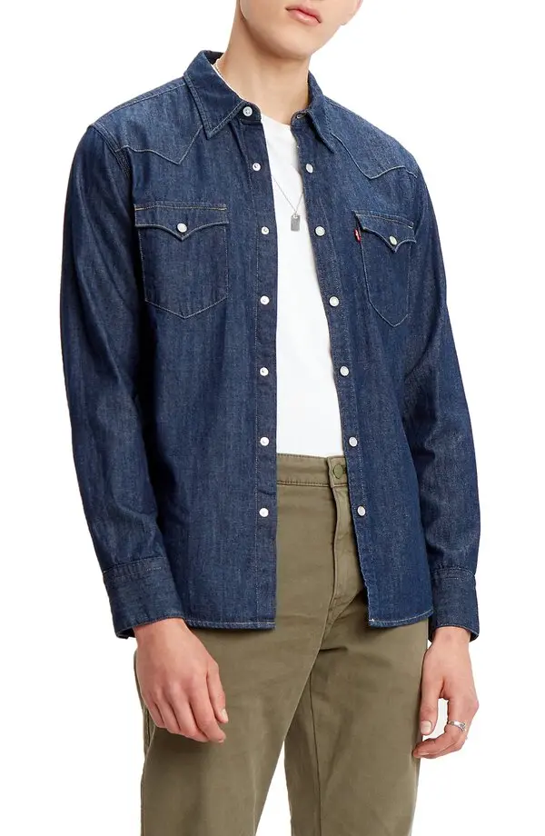 LEVI'S Barstow Standard Fit Denim Western Shirt