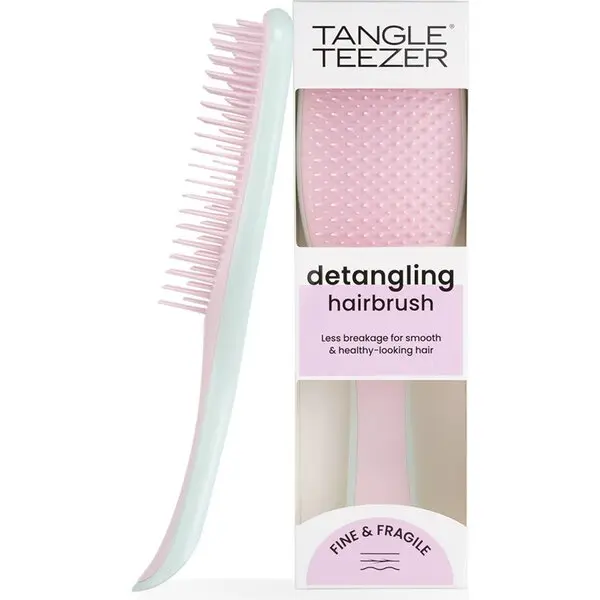 TANGLE TEEZER Ultimate Detangler Hairbrush For Fine & Fragile - Baby Pink /mint