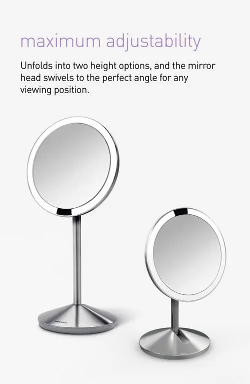 SIMPLEHUMAN 5-inch Mini Countertop Sensor Makeup Mirror - Silver