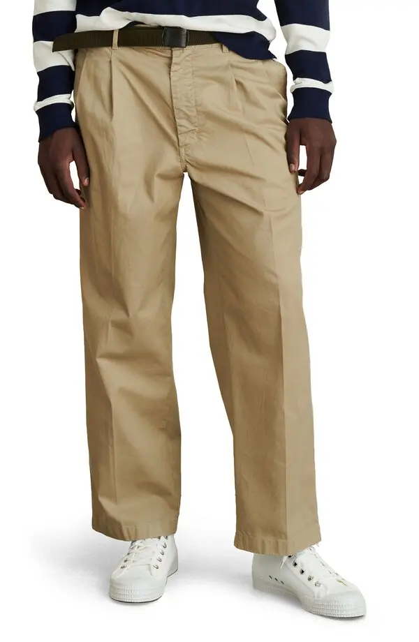ALEX MILL Standard Pleated Straight Leg Chinos