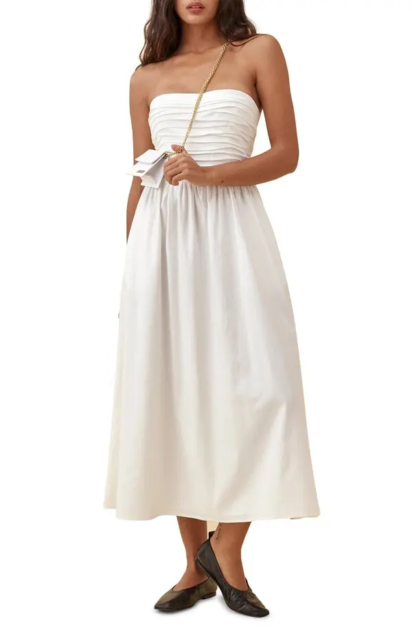 white christmas dresses Classic Moment Eyelet Midi Dress in White – Impressions Online Boutique