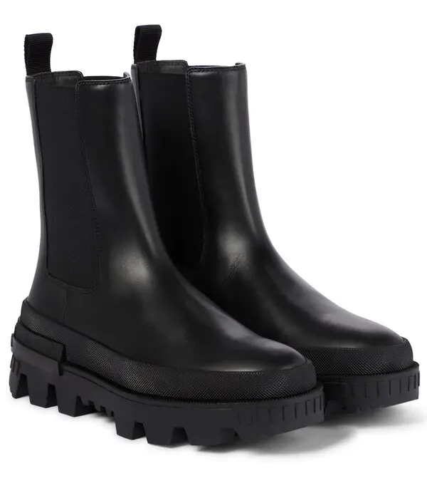 Moncler Coralyne Leather Chelsea Boots