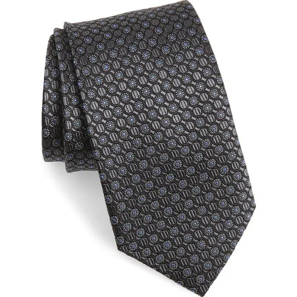 Nordstrom Medallion Silk Neck Tie - Black