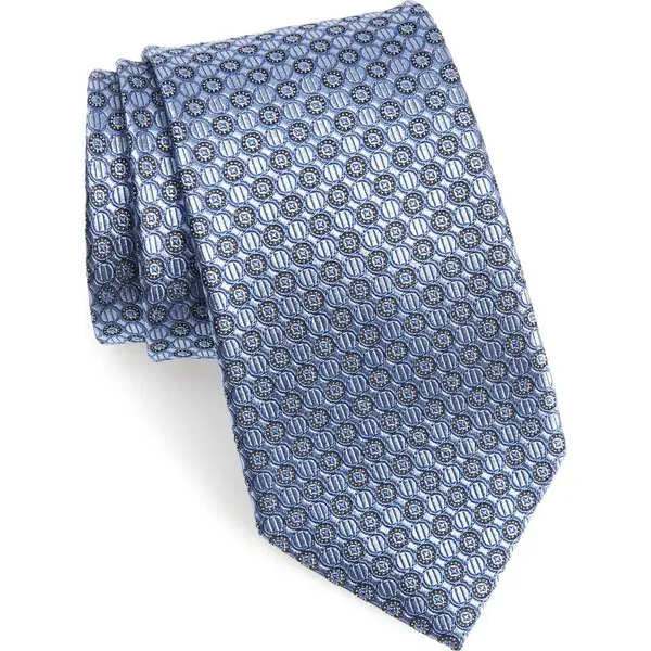 Nordstrom Medallion Silk Neck Tie - Light Blue