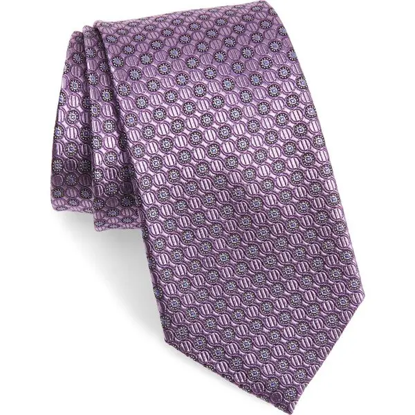 Nordstrom Medallion Silk Neck Tie - Purple