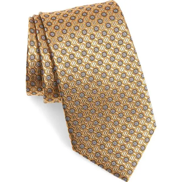 Nordstrom Medallion Silk Neck Tie - Yellow