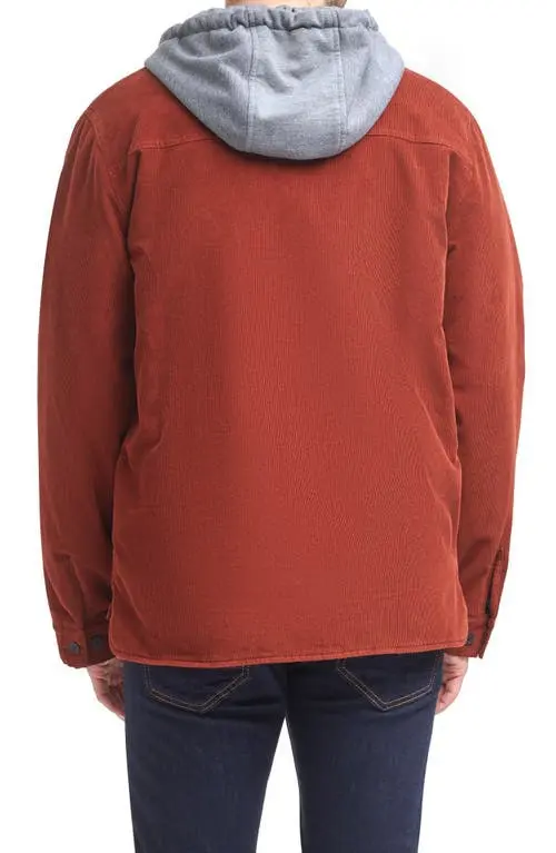 LEVI'S Faux Shearling Lined Hooded Corduroy Shirt Jacket