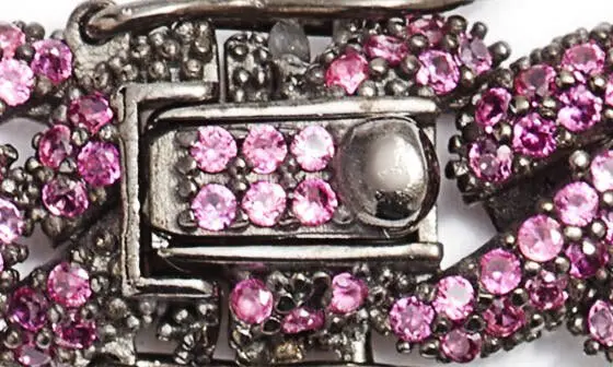 SHYMI Cuban Chain Pavé Bracelet - Black Rhodium/ Pink