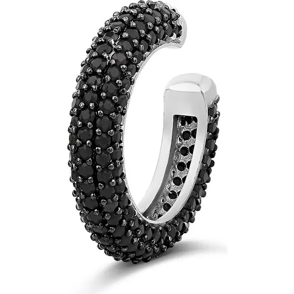 SHYMI Pavé Ear Cuff - Silver/black