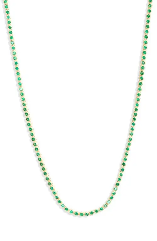 SHYMI Classic Round Choker Necklace - Gold/ Green