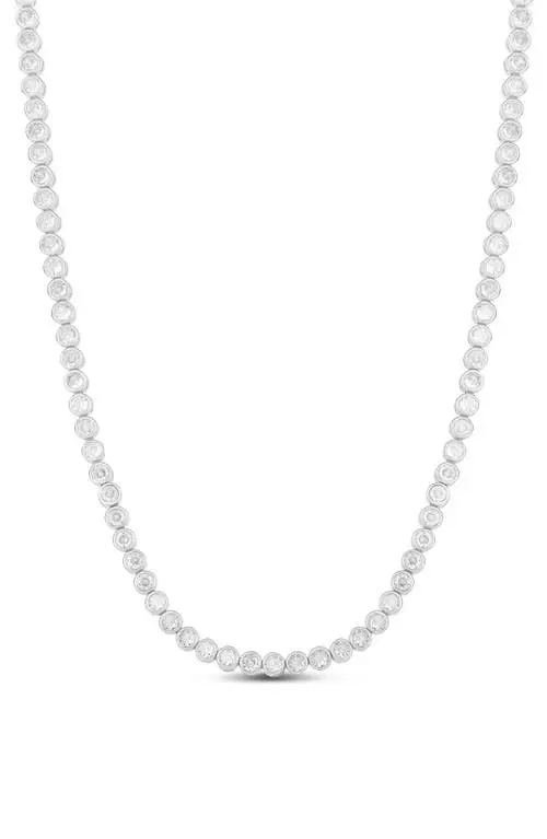 SHYMI Classic Round Choker Necklace - Silver/ White