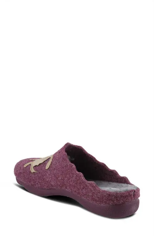 SPRING STEP SHOES Petlove Scuff Slippers - Bordeaux Multi