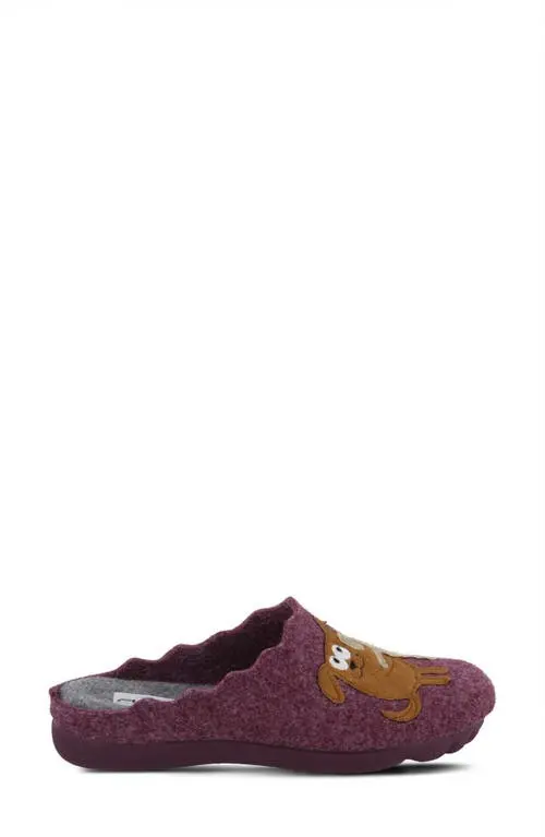 SPRING STEP SHOES Petlove Scuff Slippers - Bordeaux Multi