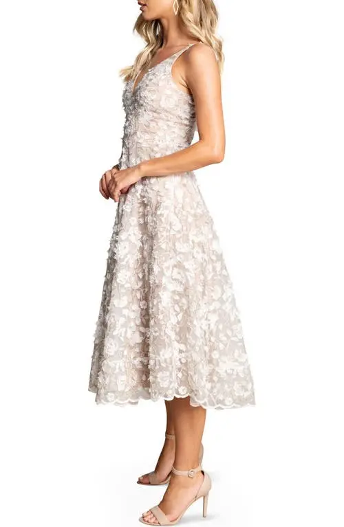 Dress The Population Elisa Embroidered Fit & Flare Midi Dress