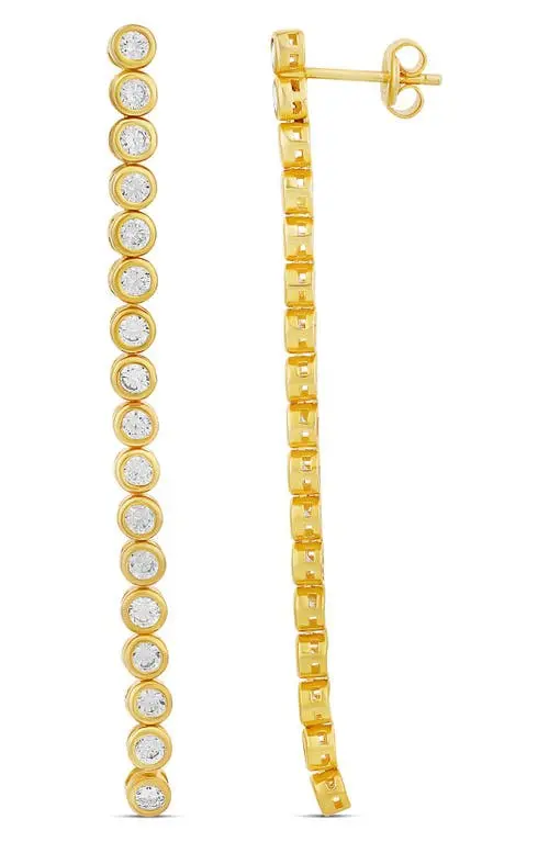 SHYMI Round Cubic Zirconia Drop Earrings - Gold