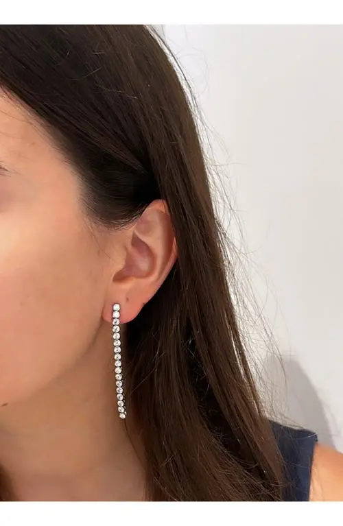 SHYMI Round Cubic Zirconia Drop Earrings - Silver