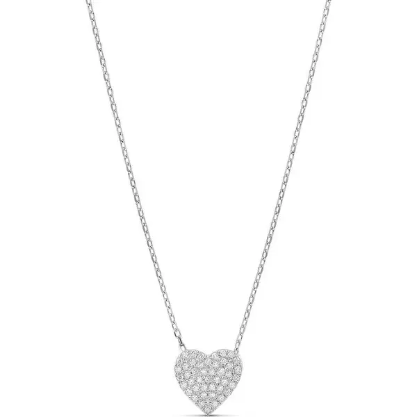 SHYMI Mini Pavé Heart Pendant Necklace - Silver