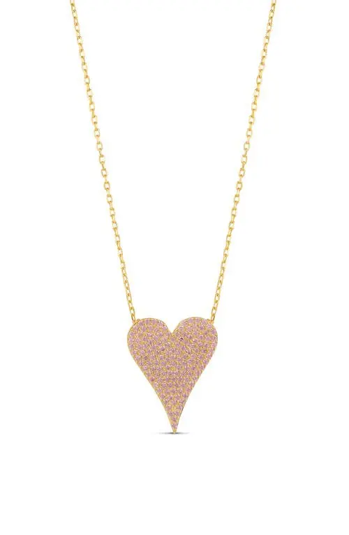 SHYMI Small Pavé Heart Pendant Necklace - Pink