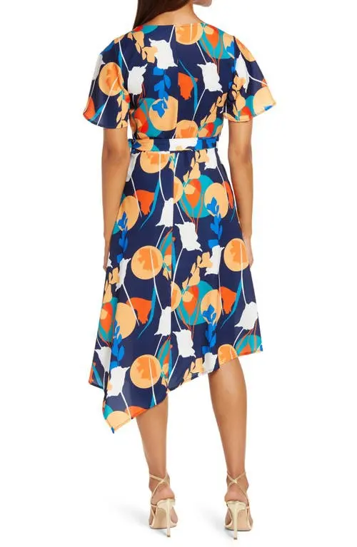 CHI CHI LONDON Abstract Print Wrap Dress
