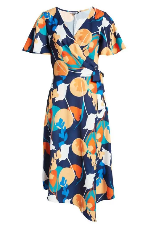 CHI CHI LONDON Abstract Print Wrap Dress