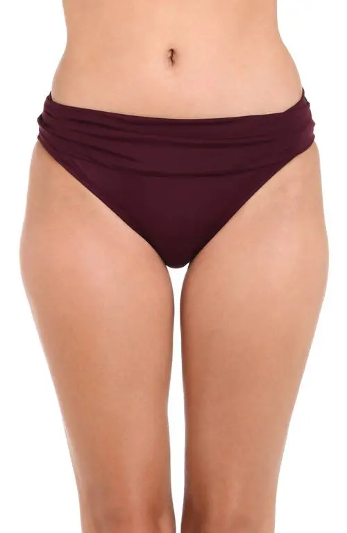 La Blanca Island Goddess Hipster Bikini Bottoms - Dark Cherry