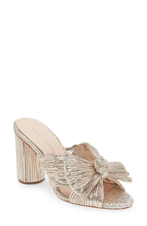 LOEFFLER RANDALL Penny Knotted Lamé Sandal - Champagne