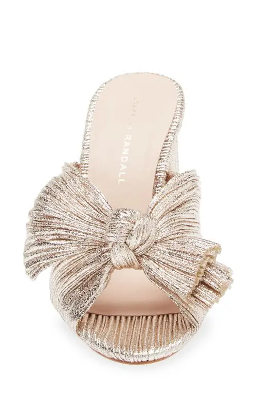 LOEFFLER RANDALL Penny Knotted Lamé Sandal - Champagne