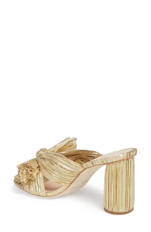 LOEFFLER RANDALL Penny Knotted Lamé Sandal - Gold