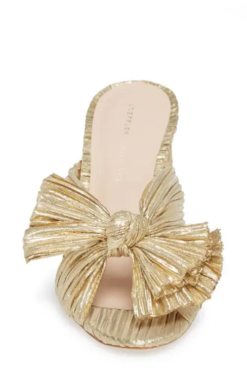 LOEFFLER RANDALL Penny Knotted Lamé Sandal - Gold