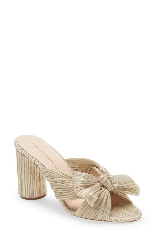 LOEFFLER RANDALL Penny Knotted Lamé Sandal - Platinum