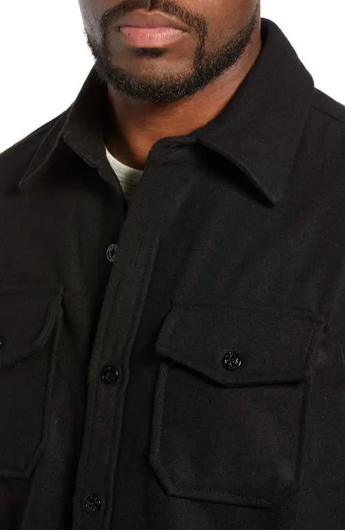 SCHOTT Cpo Wool Blend Work Shirt - Black