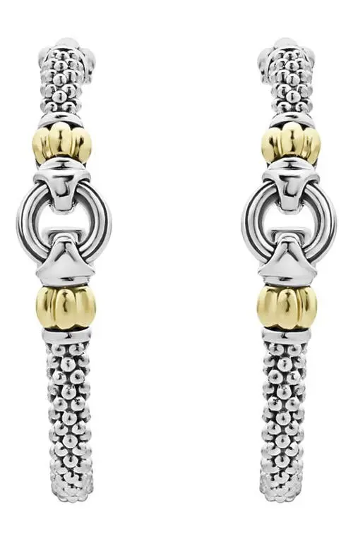Lagos Caviar Link Hoop Earrings