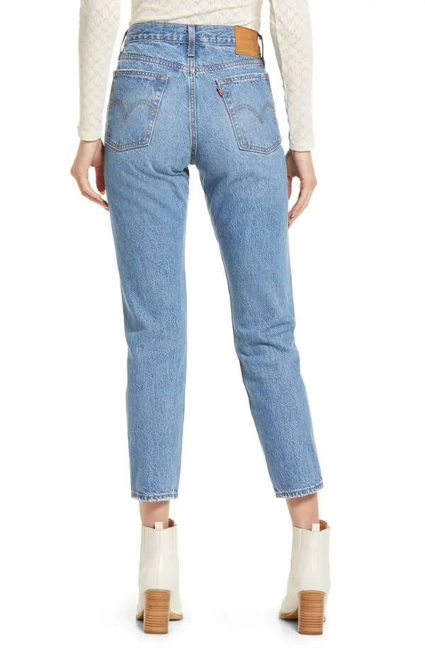 LEVI'S Wedgie Icon Ripped High Waist Ankle Slim Jeans