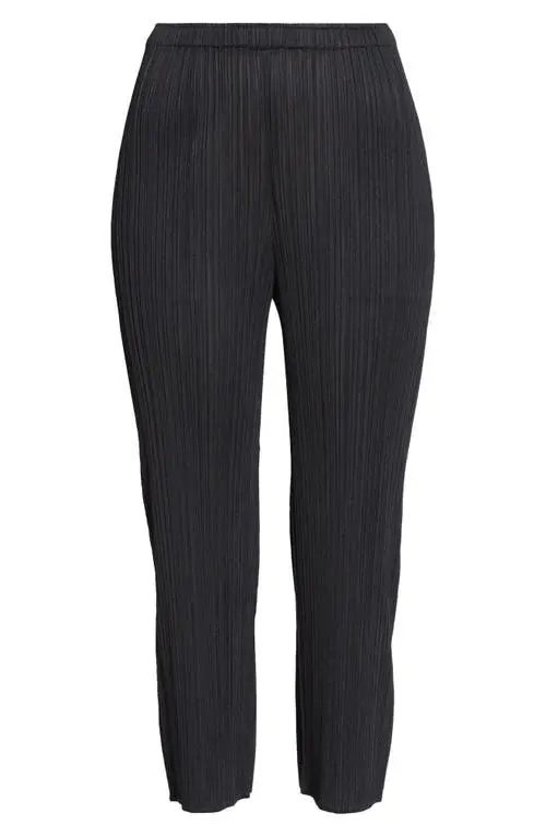 Issey Miyake Pleated Crop Skinny Pants - Black