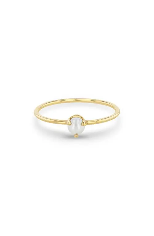 Zoe Chicco Pearl Stacking Ring - 14k Yellow Gold