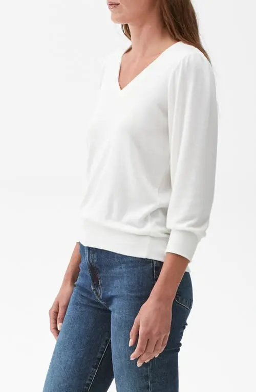 Michael Stars Gabriella V-neck Top - Chalk