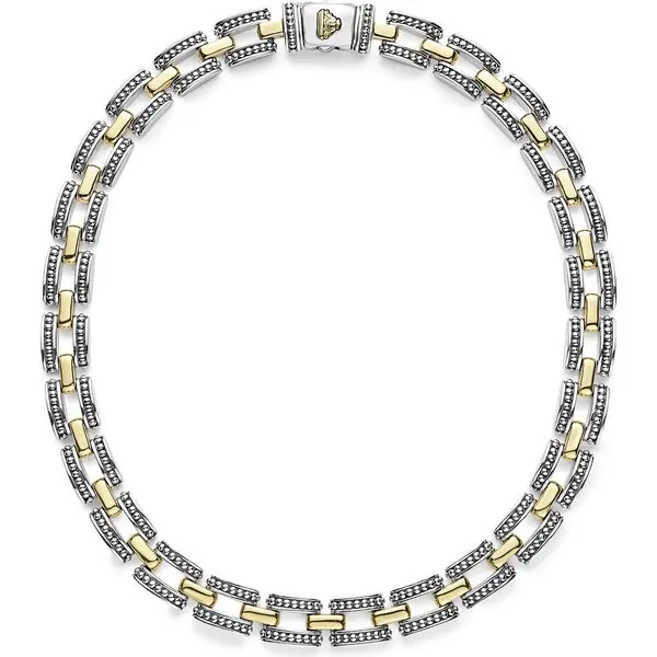 Lagos High Bar Link Collar Necklace - Two-tone