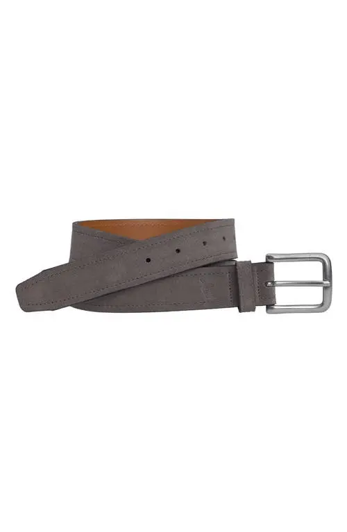 Johnston & Murphy Baldwin Suede Belt - Gray English Suede