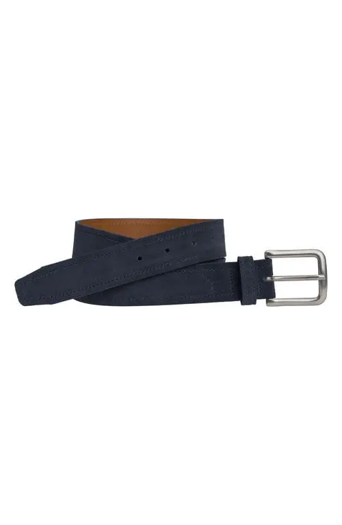 Johnston & Murphy Baldwin Suede Belt - Navy English Suede