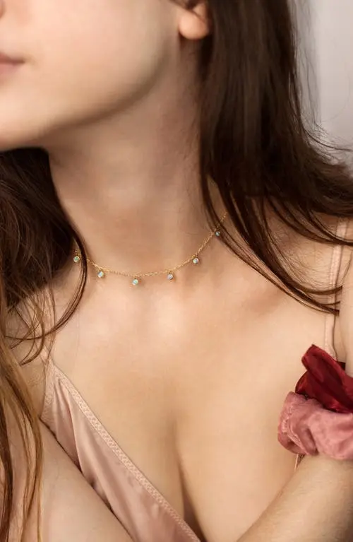 Ettika Opal Disc Station Necklace