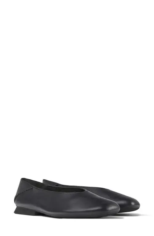 Camper Casi Myra Ballerina Flat - Black Smooth